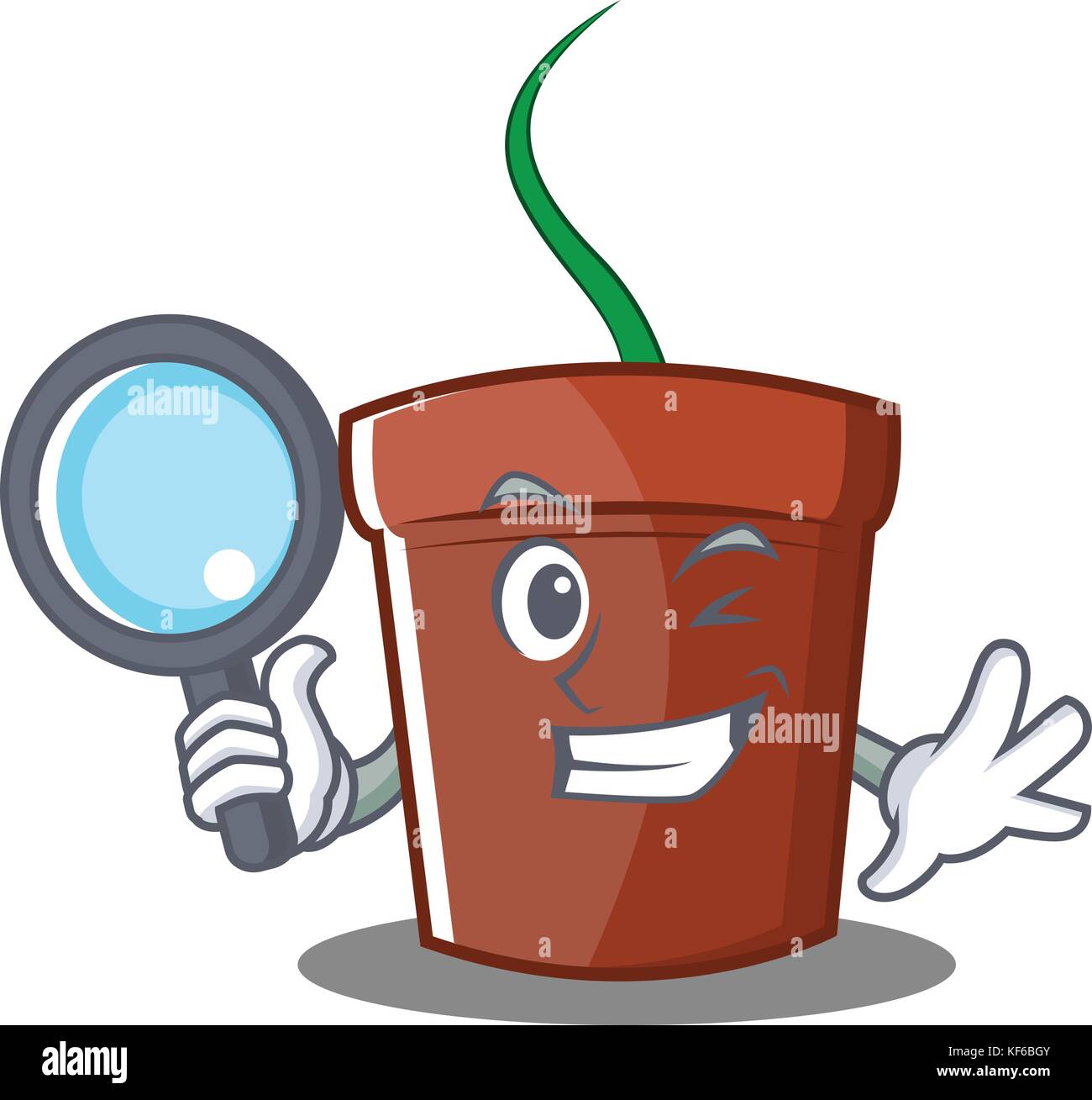 Detective flower pot character cartoon Stock Vector Image & Art - Alamy