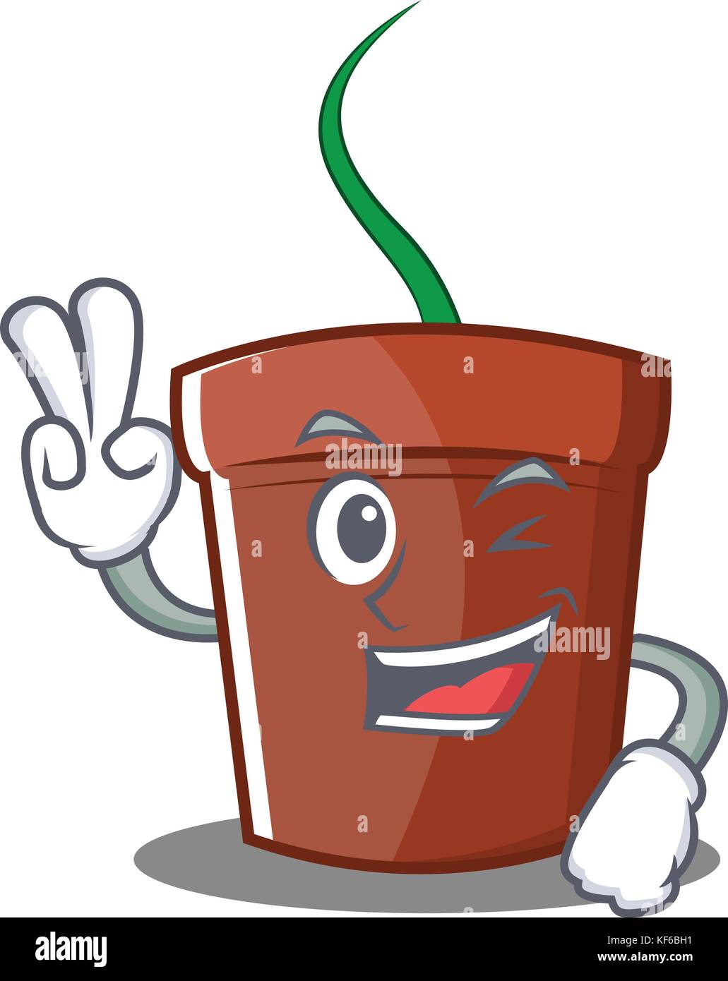 Two finger flower pot character cartoon Stock Vector Image & Art - Alamy
