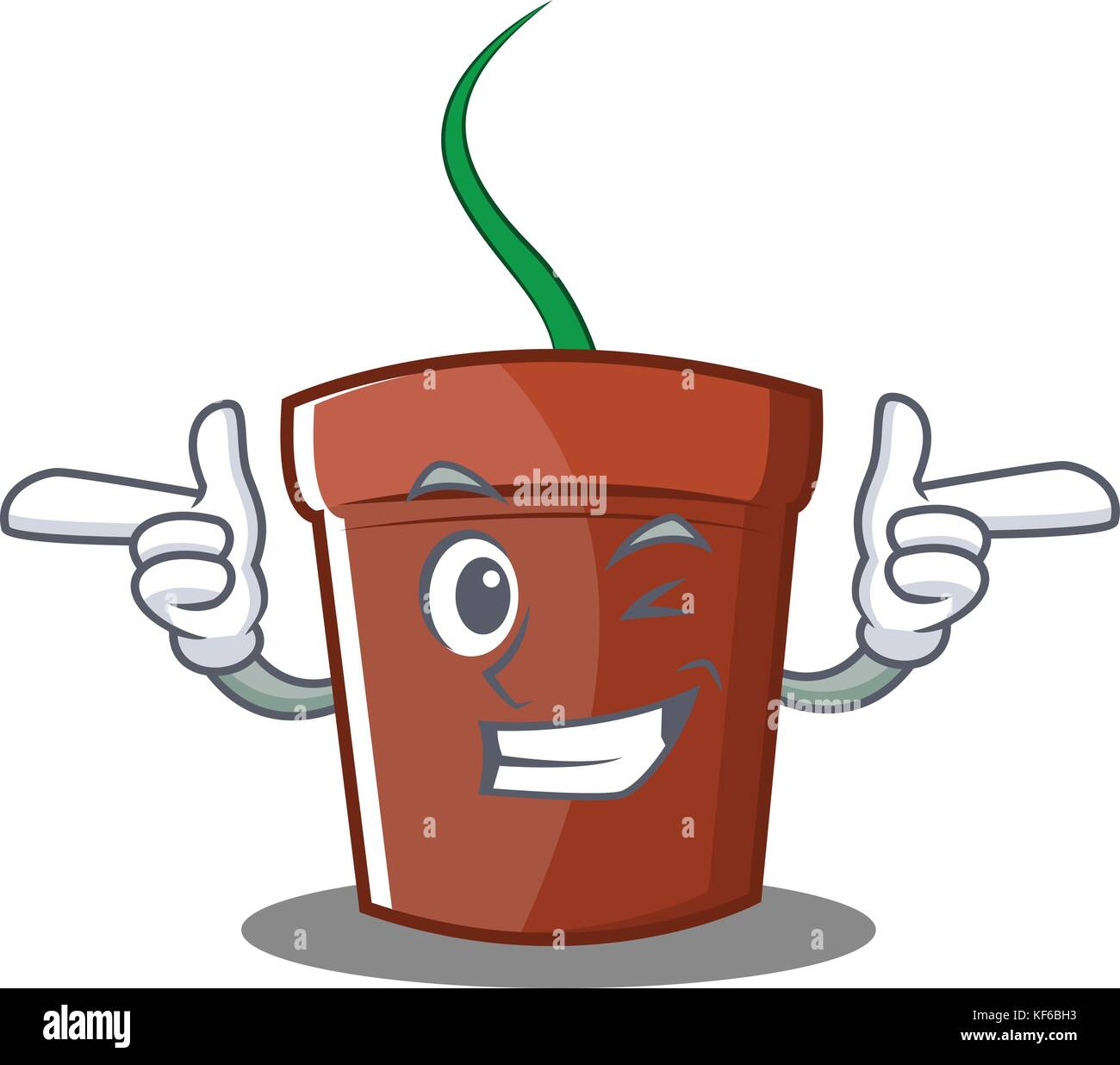 Wink flower pot character cartoon Stock Vector Image & Art - Alamy