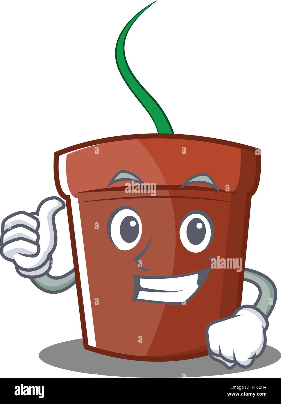 Thumbs up flower pot character cartoon Stock Vector Image & Art - Alamy