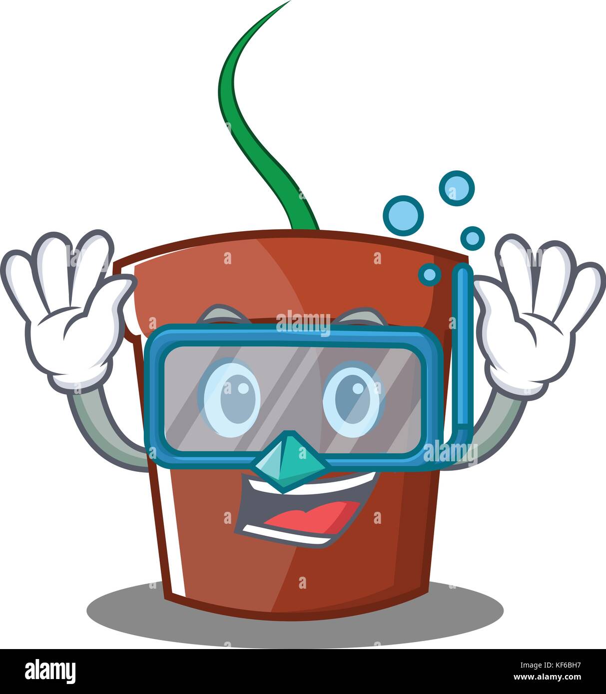 Diving flower pot character cartoon Stock Vector Image & Art - Alamy