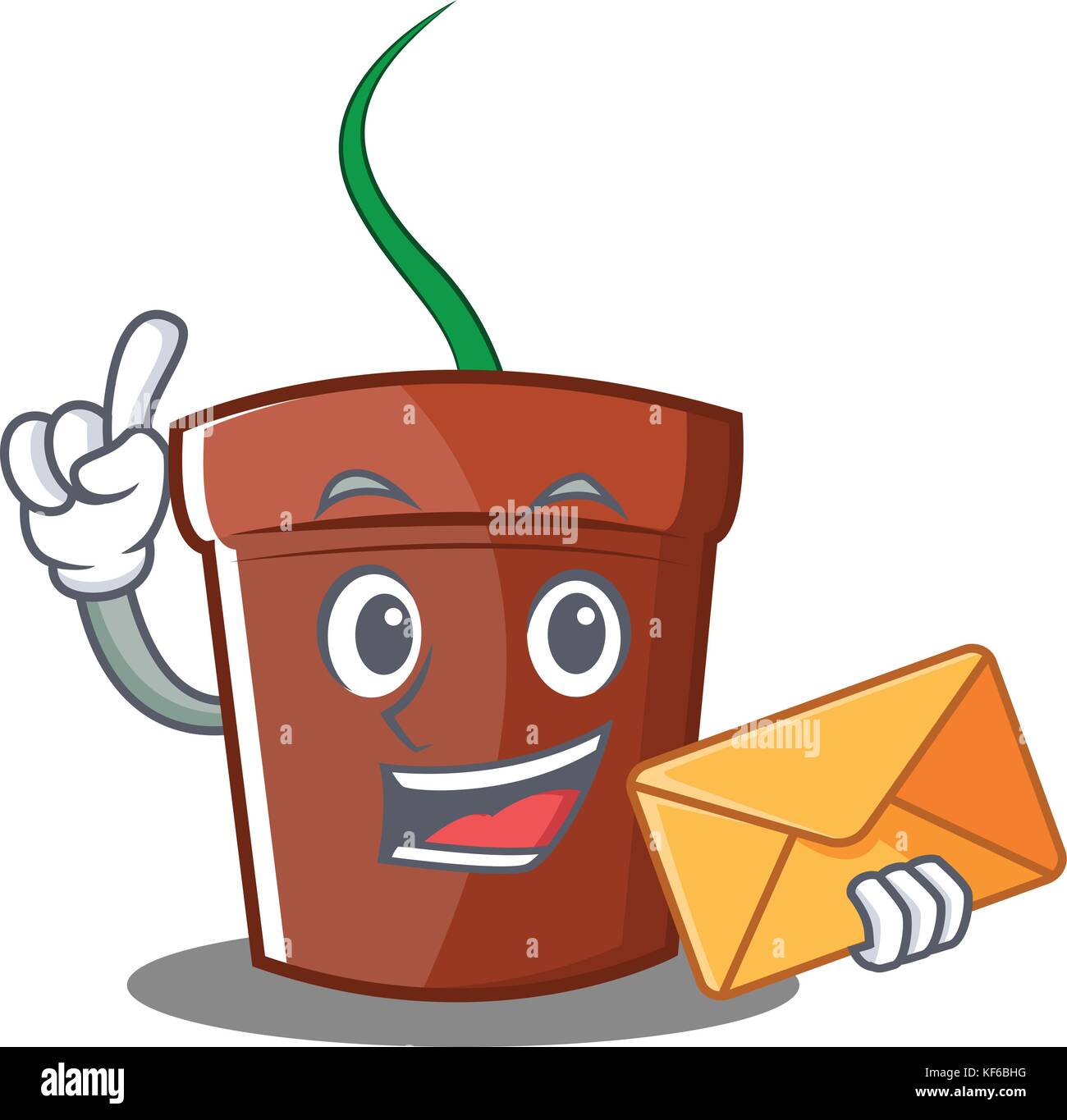 With envelope flower pot character cartoon Stock Vector Image & Art - Alamy