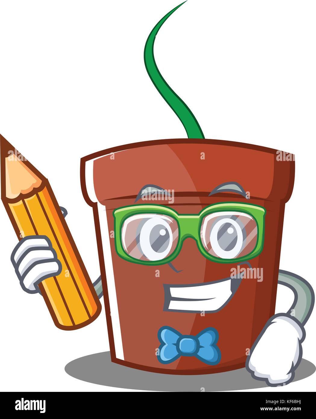 Student flower pot character cartoon Stock Vector Image & Art - Alamy