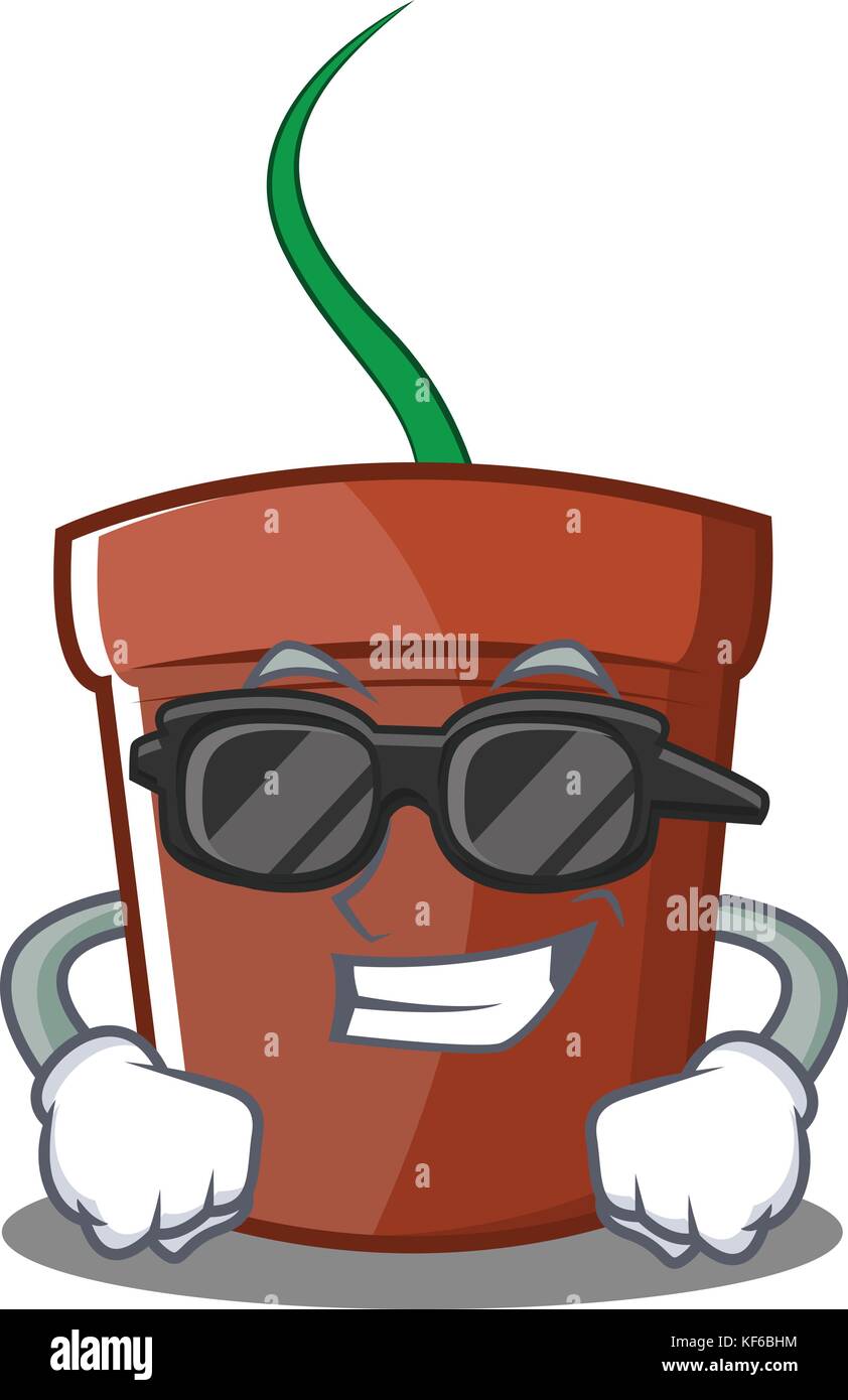 Super cool flower pot character cartoon Stock Vector Image & Art - Alamy