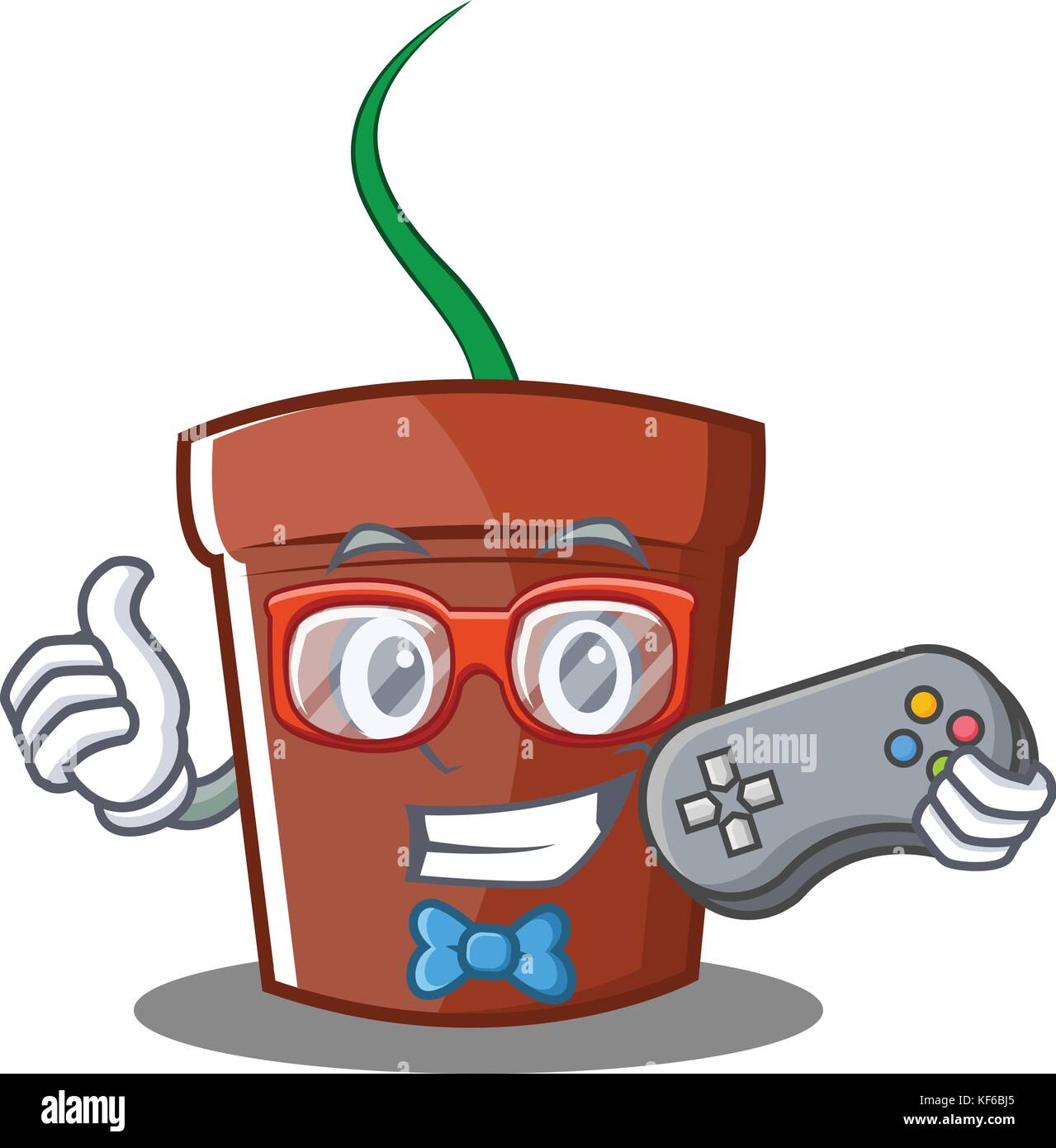 Gamer flower pot character cartoon Stock Vector Image & Art - Alamy