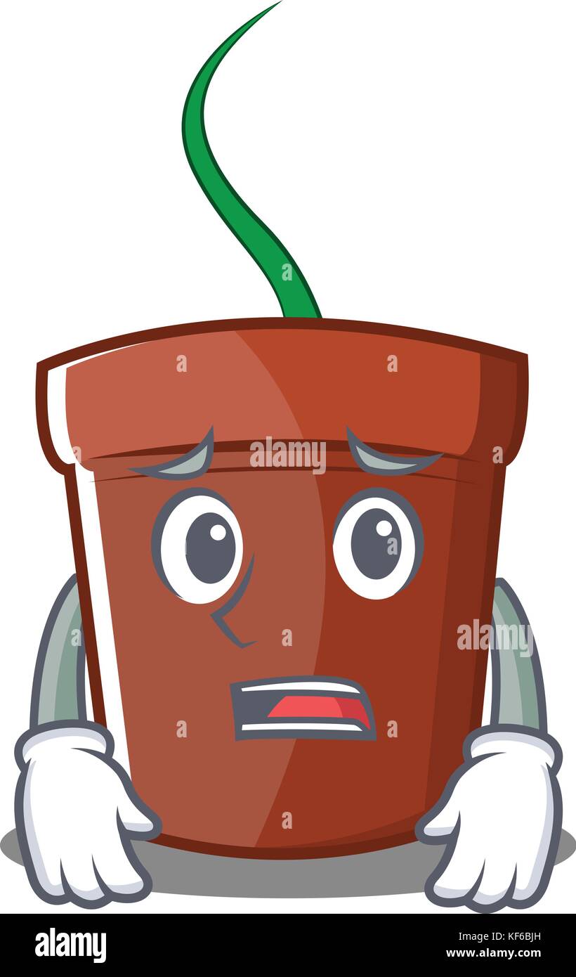 Afraid flower pot character cartoon Stock Vector Image & Art - Alamy