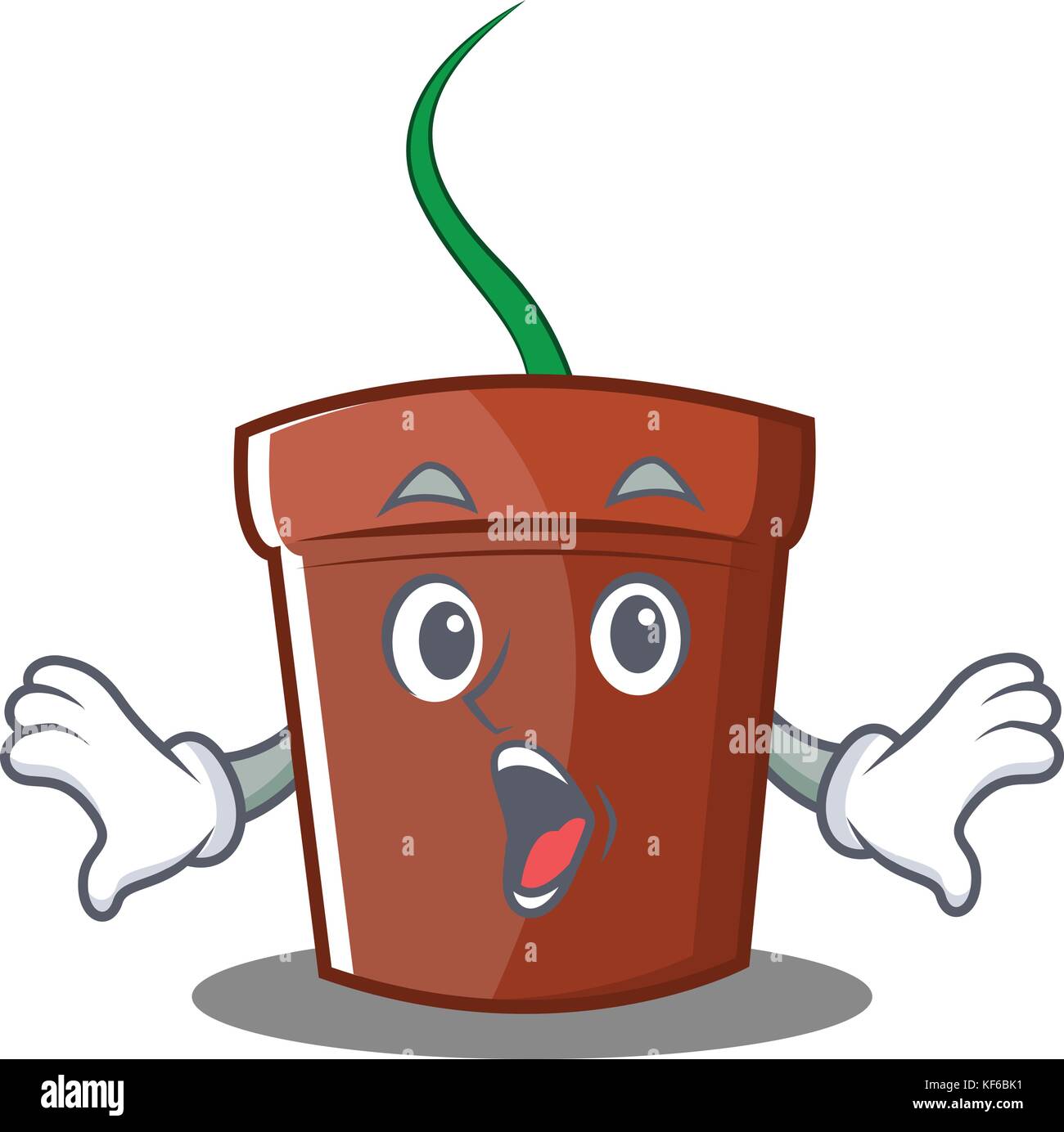 Surprised flower pot character cartoon Stock Vector Image & Art - Alamy