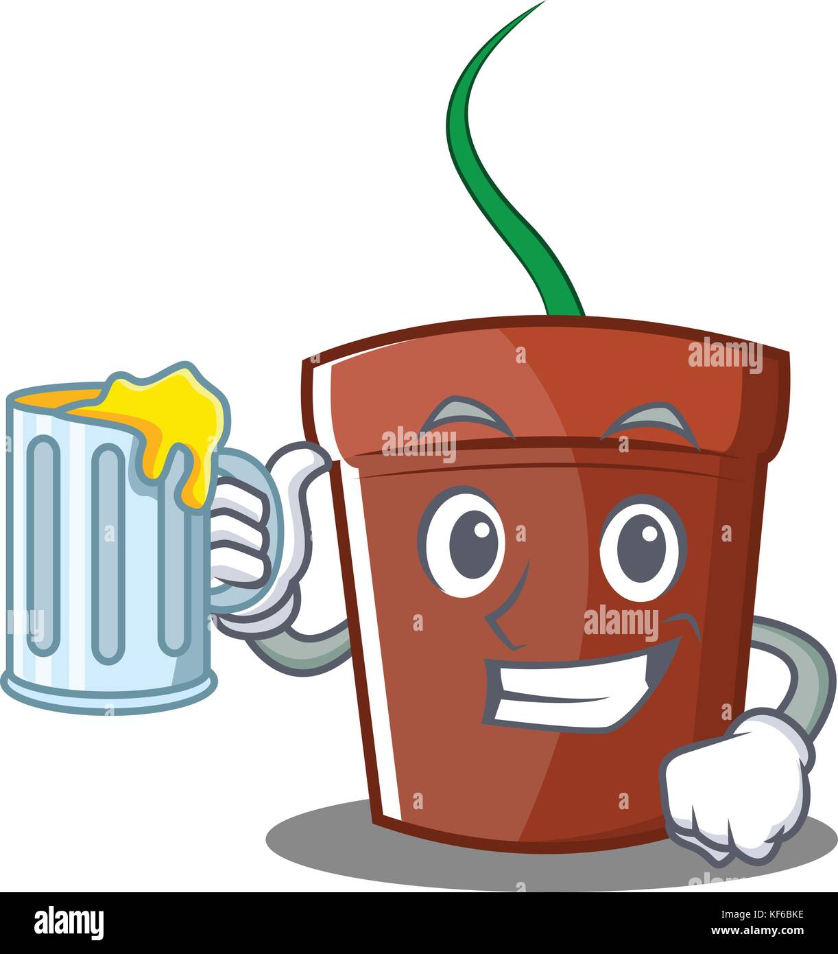 With juice flower pot character cartoon Stock Vector Image & Art - Alamy