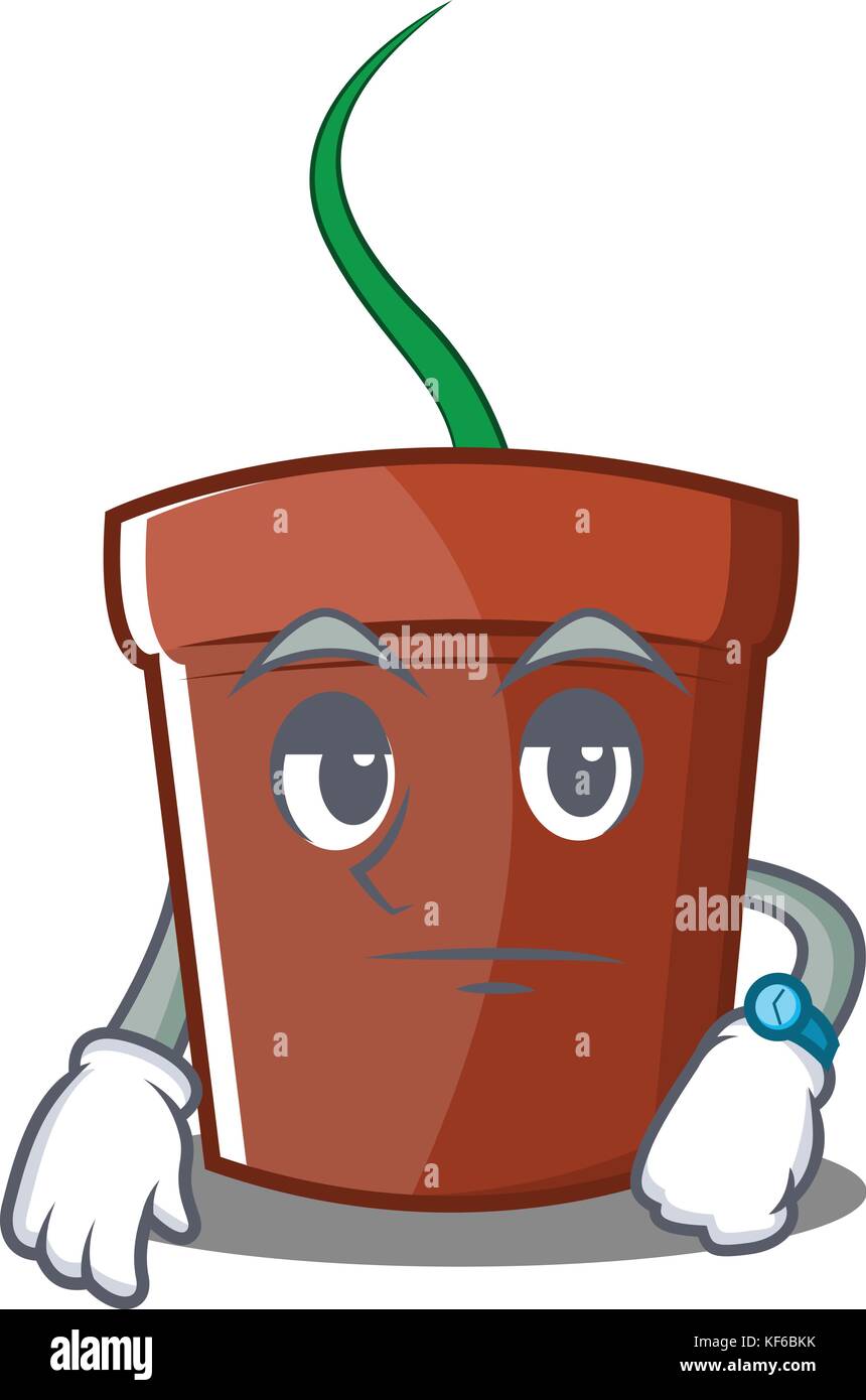 Waiting flower pot character cartoon Stock Vector Image & Art - Alamy