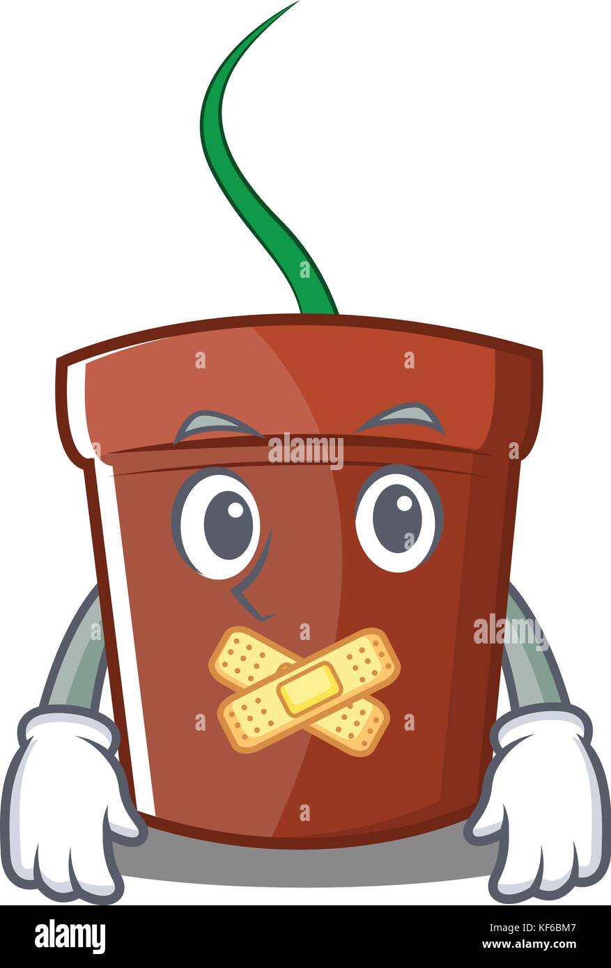 Silent flower pot character cartoon Stock Vector Image & Art - Alamy
