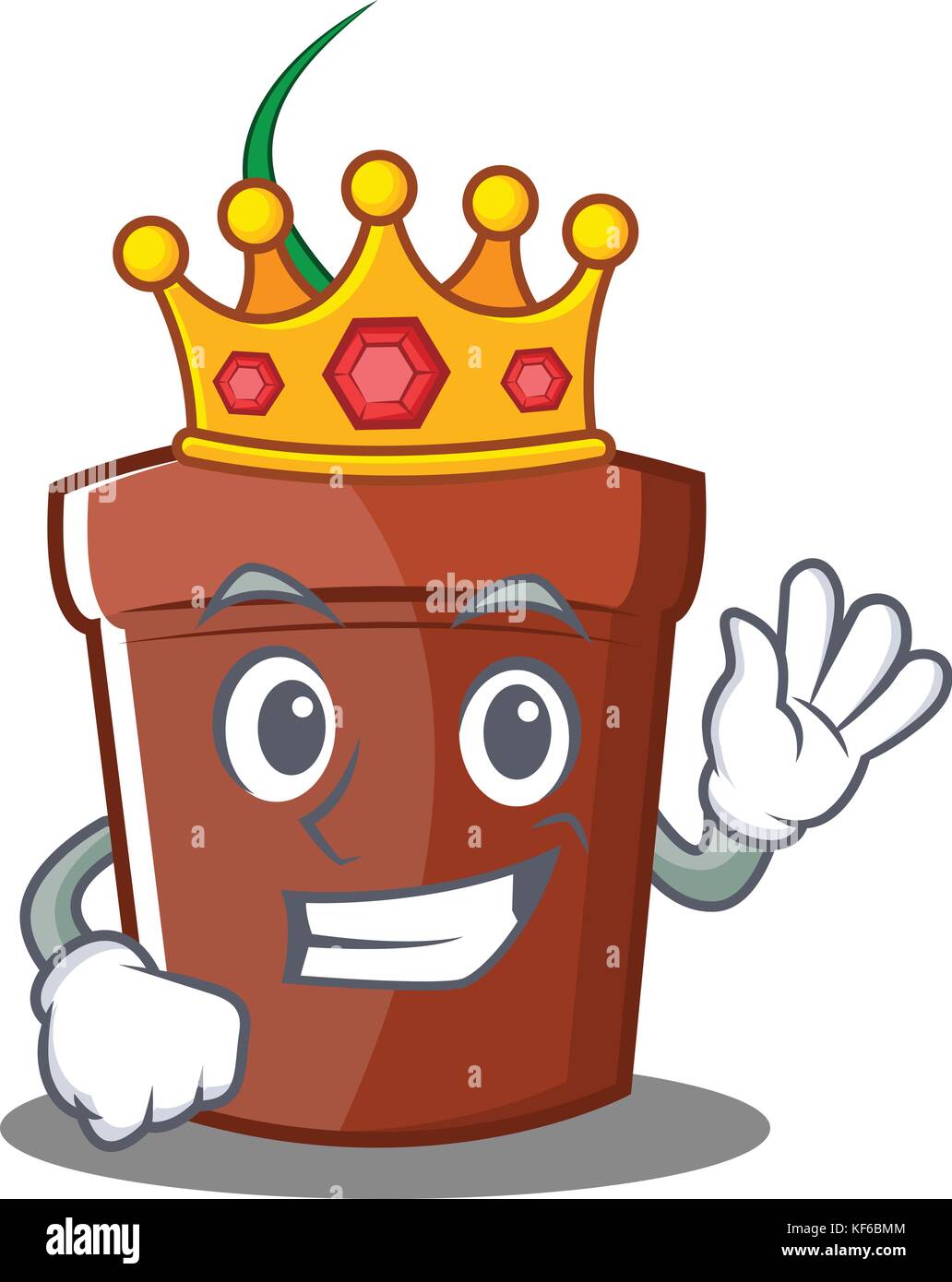 King flower pot character cartoon Stock Vector Image & Art - Alamy