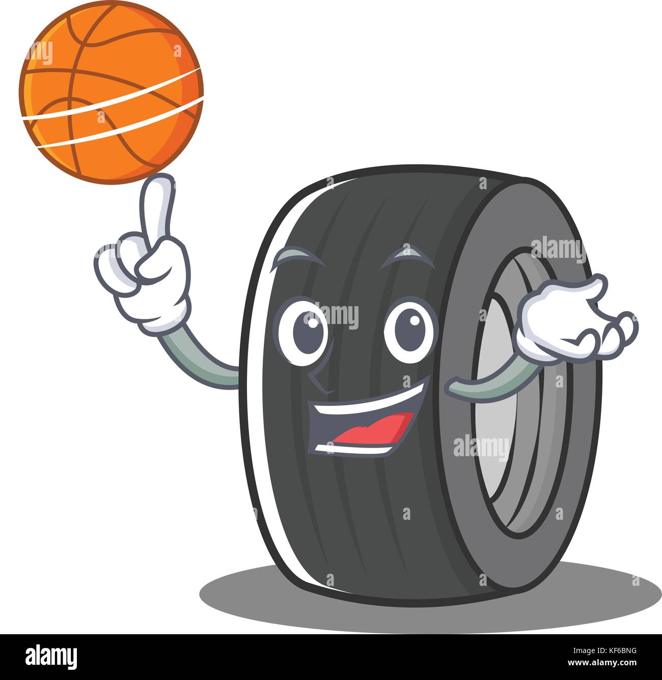 With basketball tire character cartoon style Stock Vector Image & Art ...