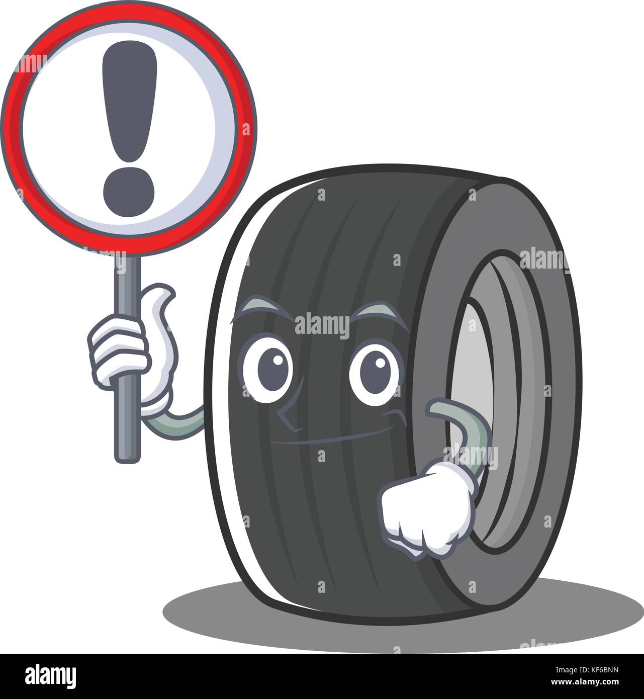 With sign tire character cartoon style Stock Vector Image & Art - Alamy