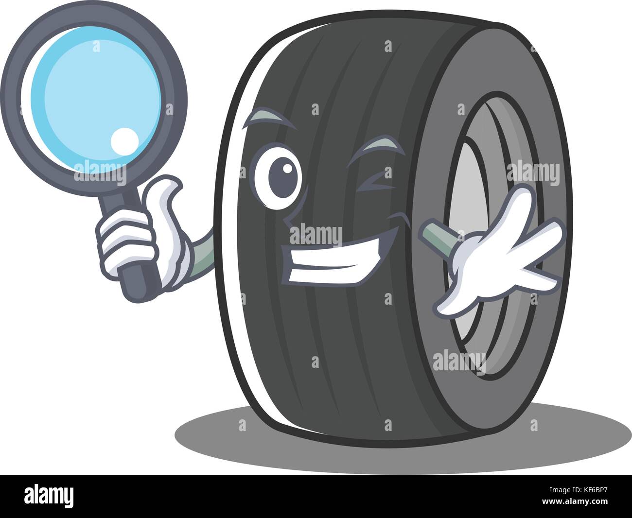 Detective tire character cartoon style Stock Vector Image & Art - Alamy