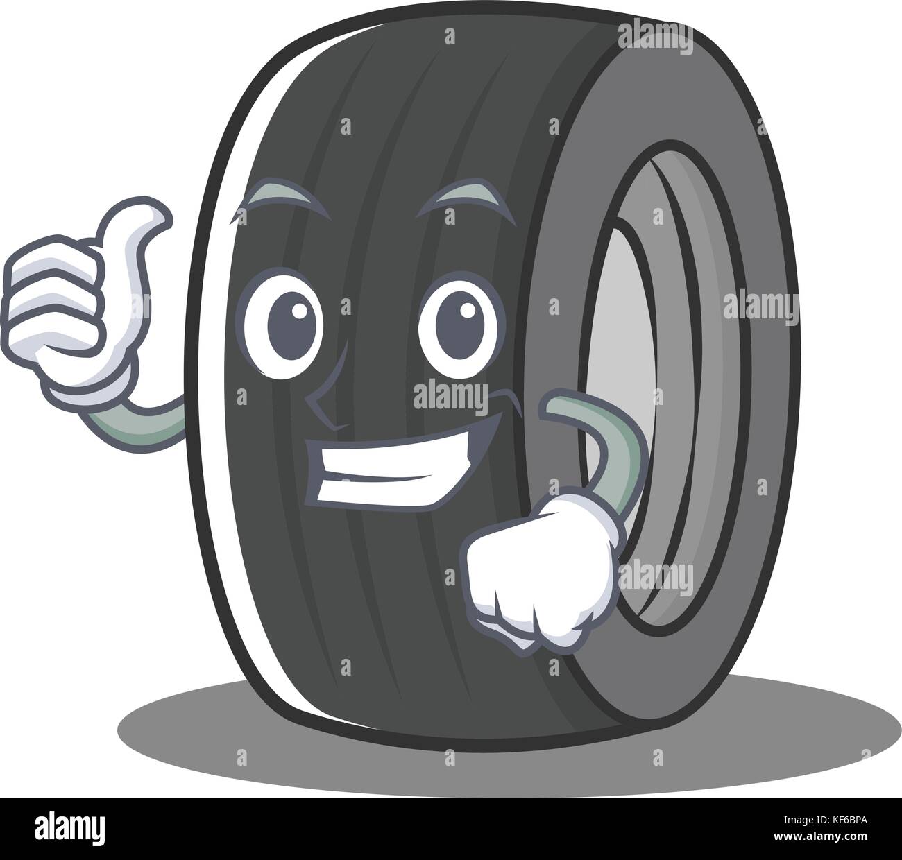 Thumbs up tire character cartoon style Stock Vector Image & Art - Alamy