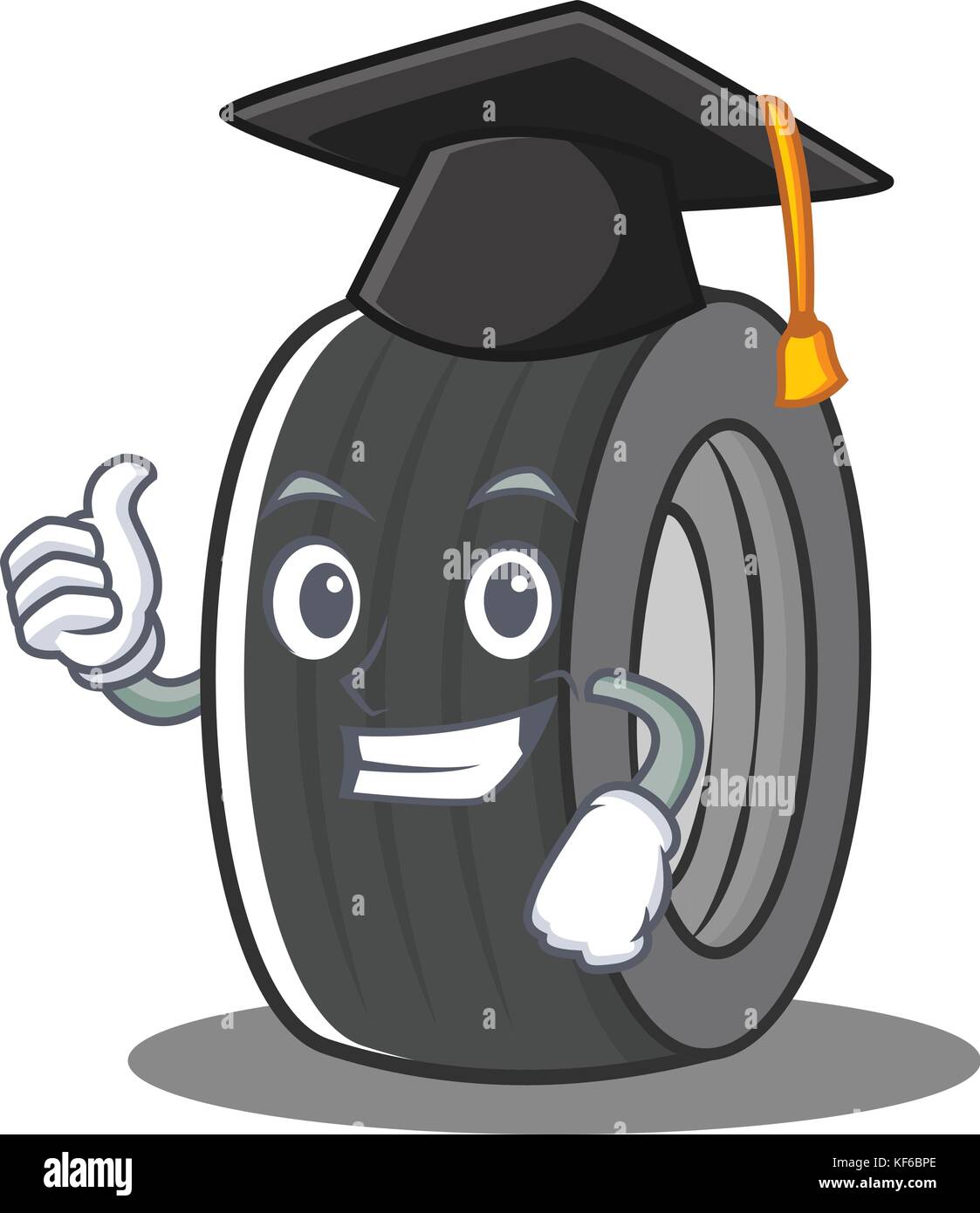 Graduation tire character cartoon style Stock Vector Image & Art - Alamy