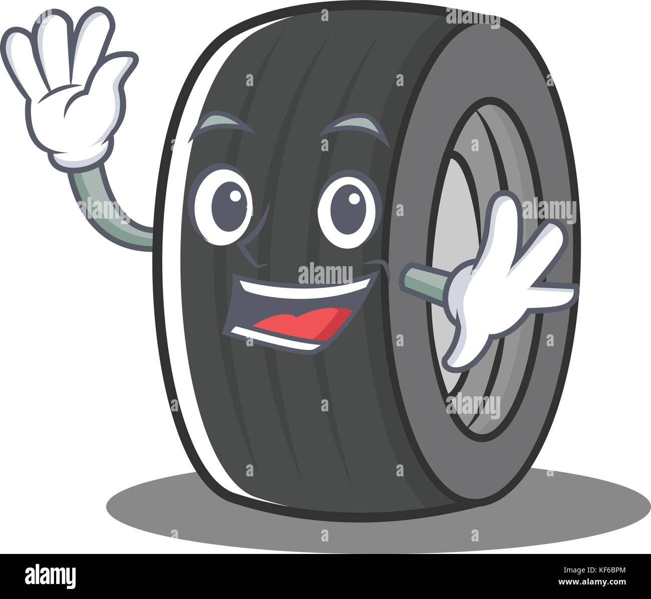 Waving tire character cartoon style Stock Vector Image & Art - Alamy
