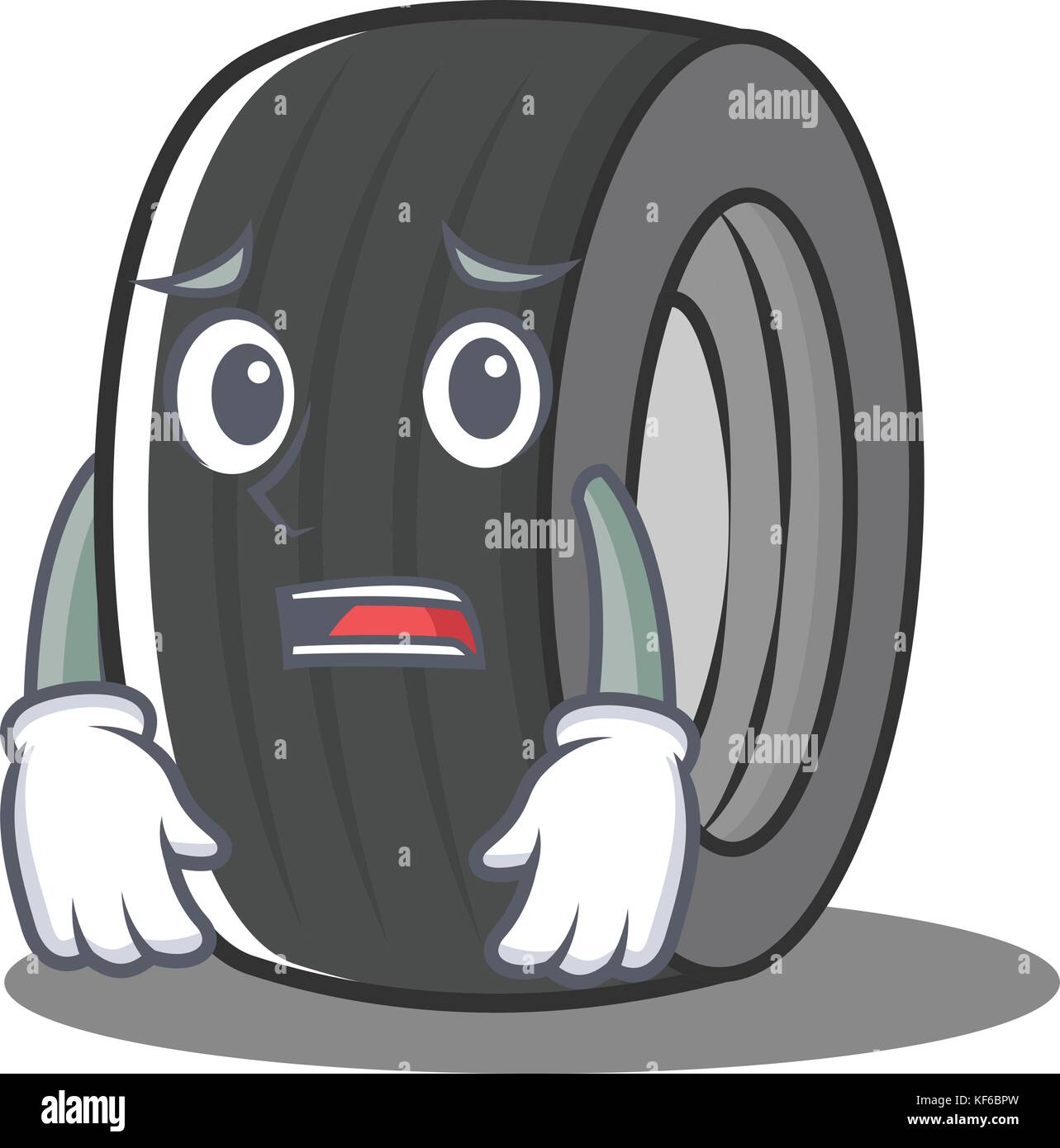 Afraid tire character cartoon style Stock Vector Image & Art - Alamy