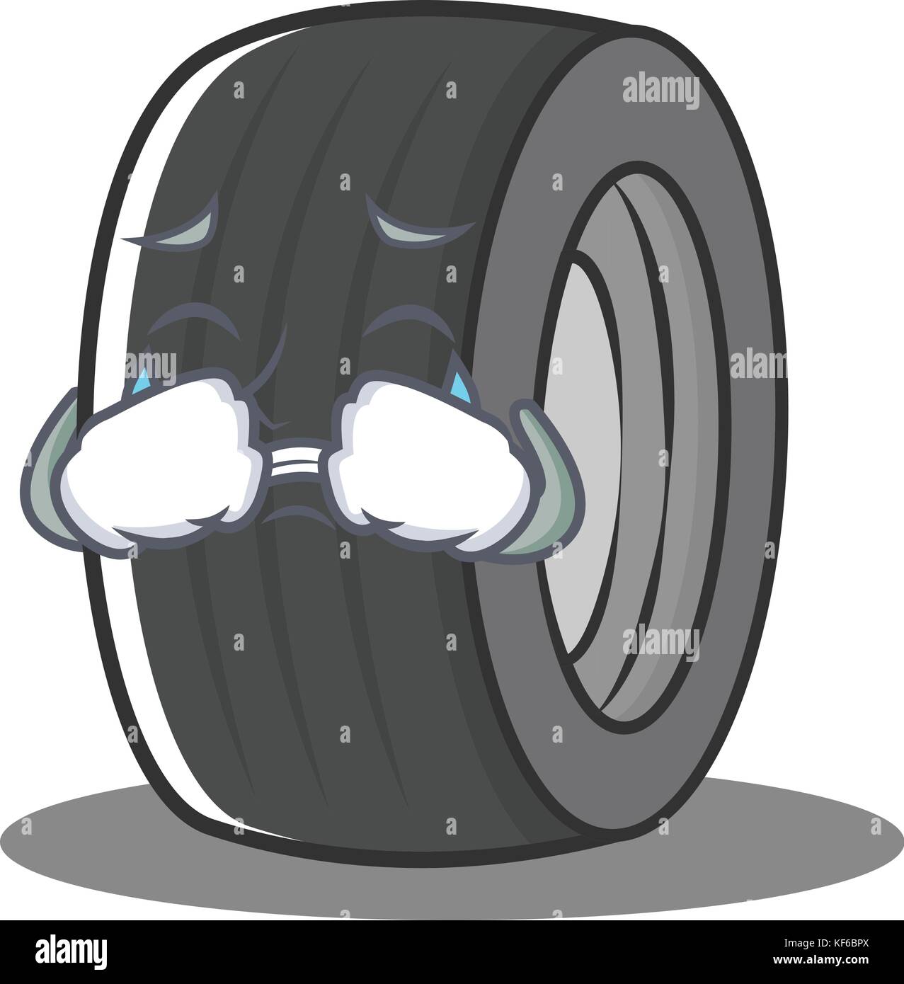 Crying tire character cartoon style Stock Vector Image & Art - Alamy