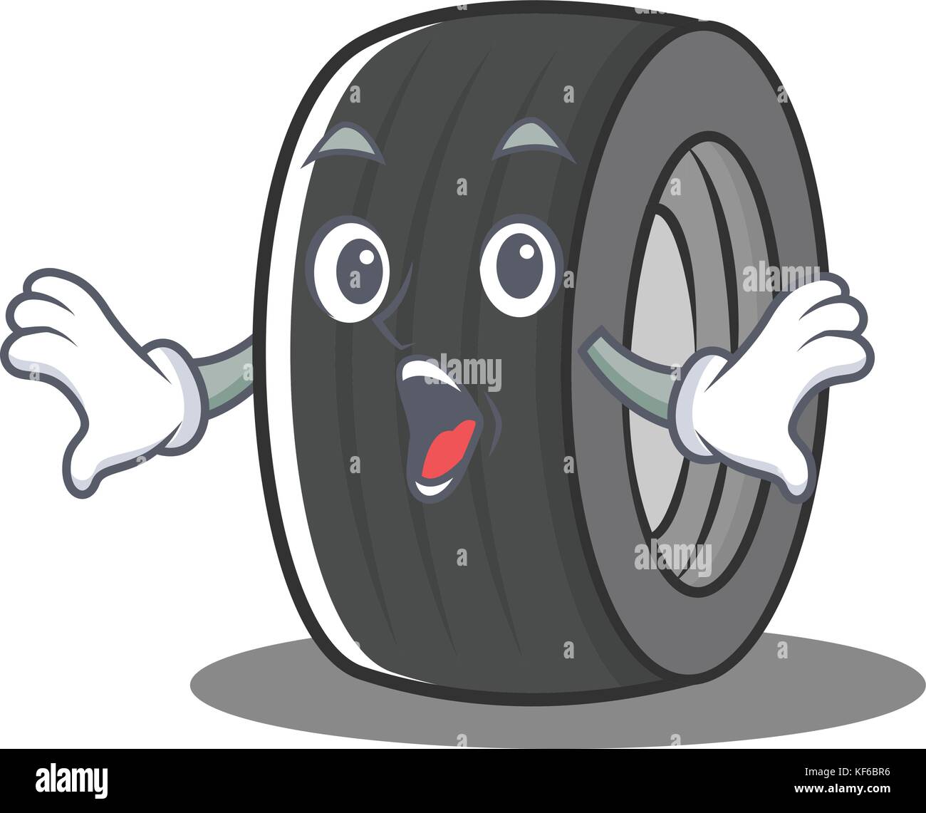 Surprised tire character cartoon style Stock Vector Image & Art - Alamy