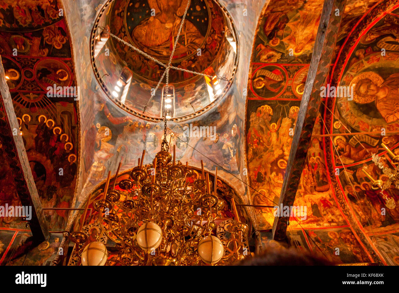 Varlaam monastery interior in Meteora, Greece Stock Photo - Alamy
