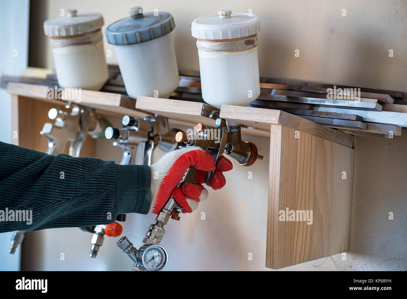 Various spray guns or airbrushes Stock Photo - Alamy