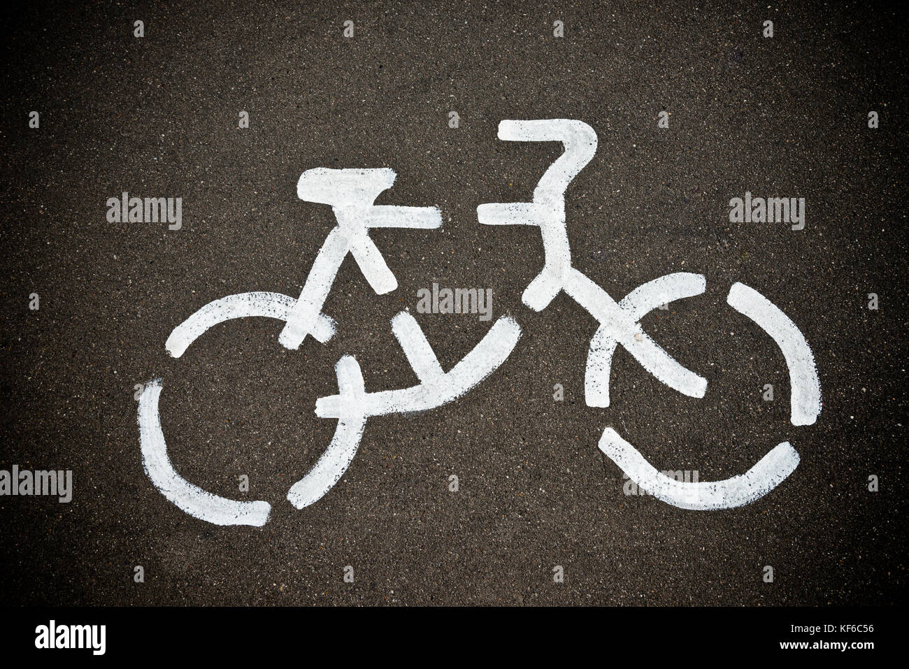 Bicycle road sign on the asphalt street Stock Photo - Alamy