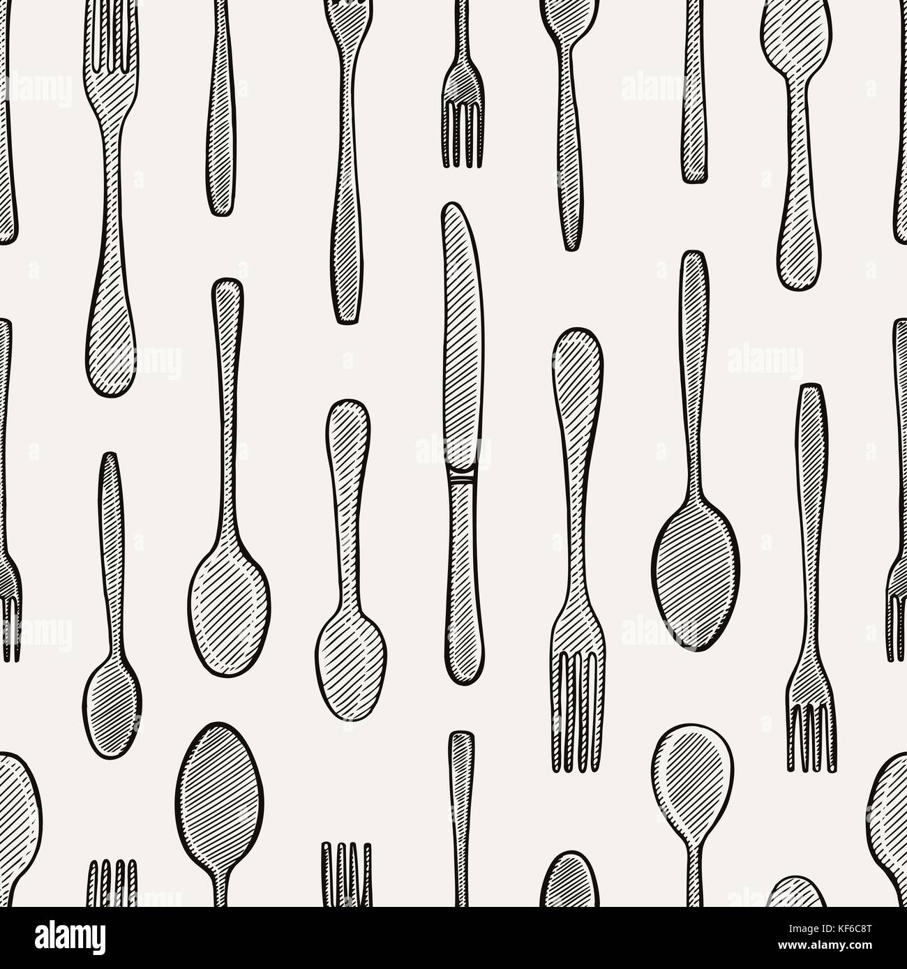 Vector Illustration with kitchen tools poster on white. Decorative ...