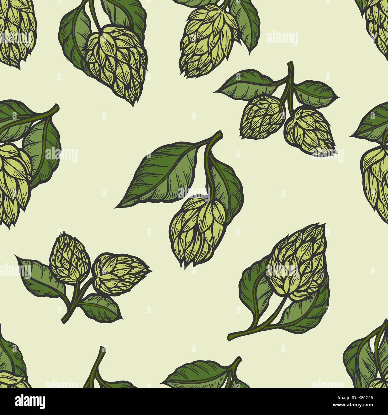 Beer hops seamless pattern High Resolution Stock Photography and Images ...