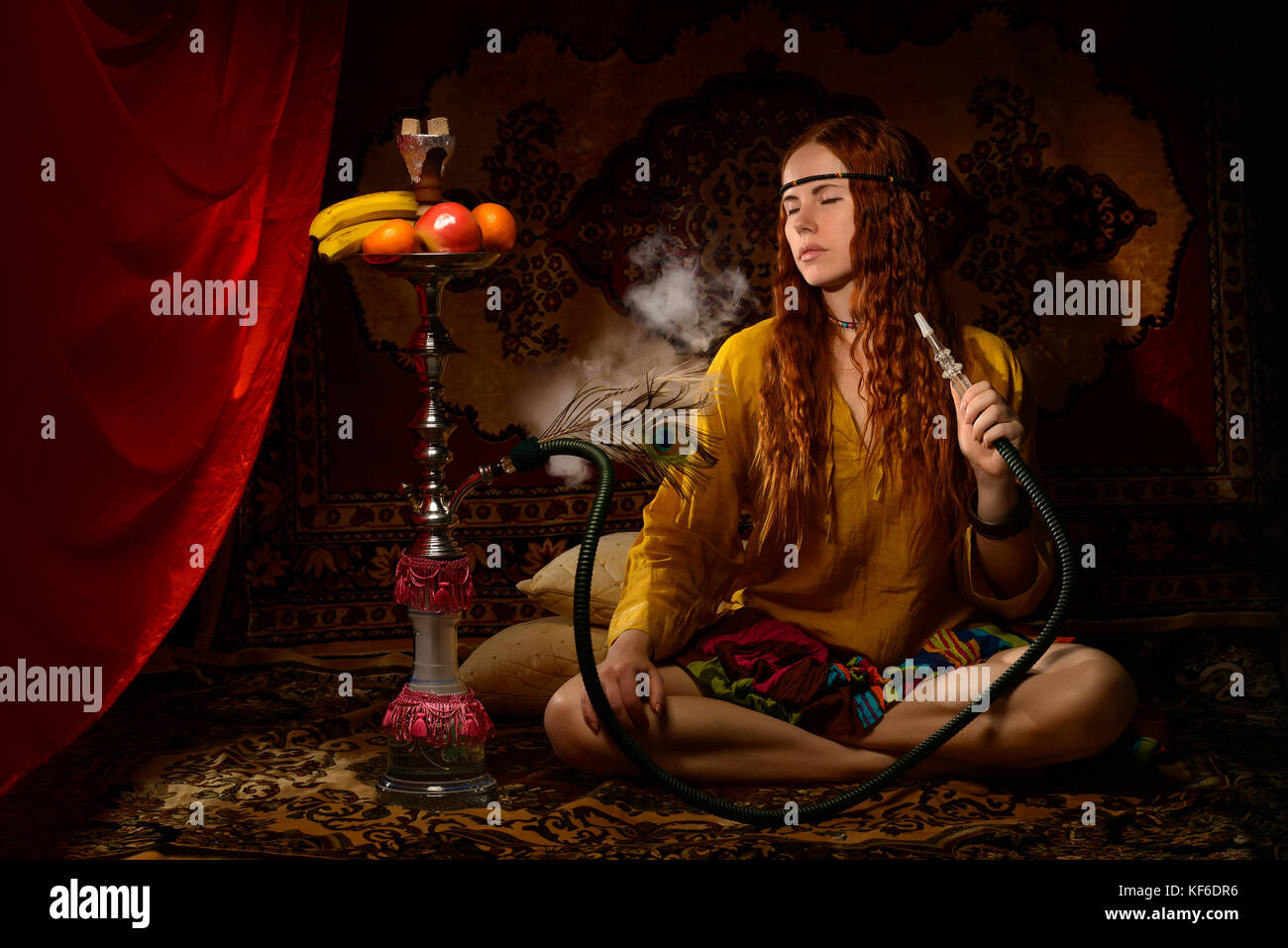 Woman hookah pipe smoking hi-res stock photography and images - Alamy