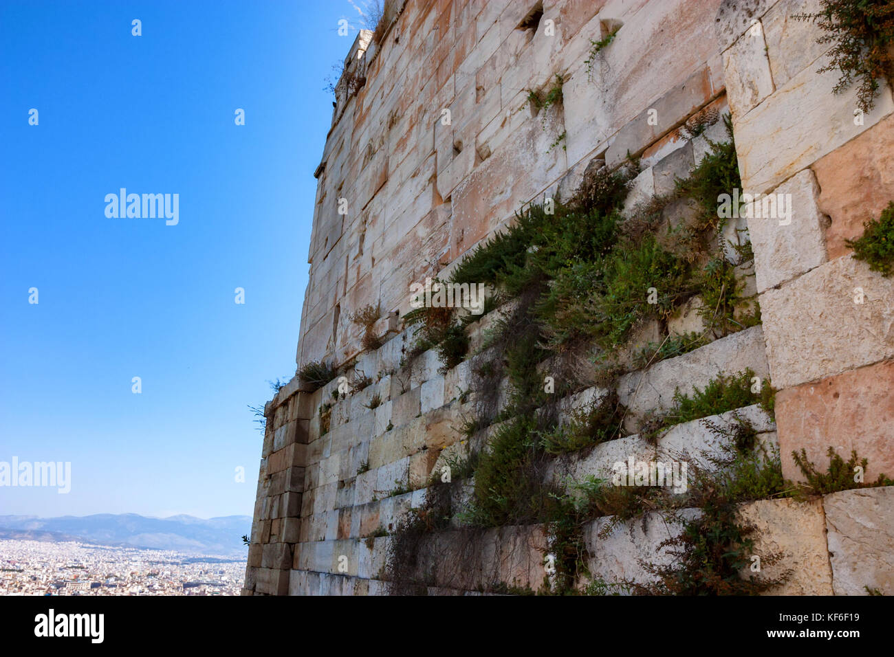 Wall of the Acropolis wall in Greece Stock Photo - Alamy