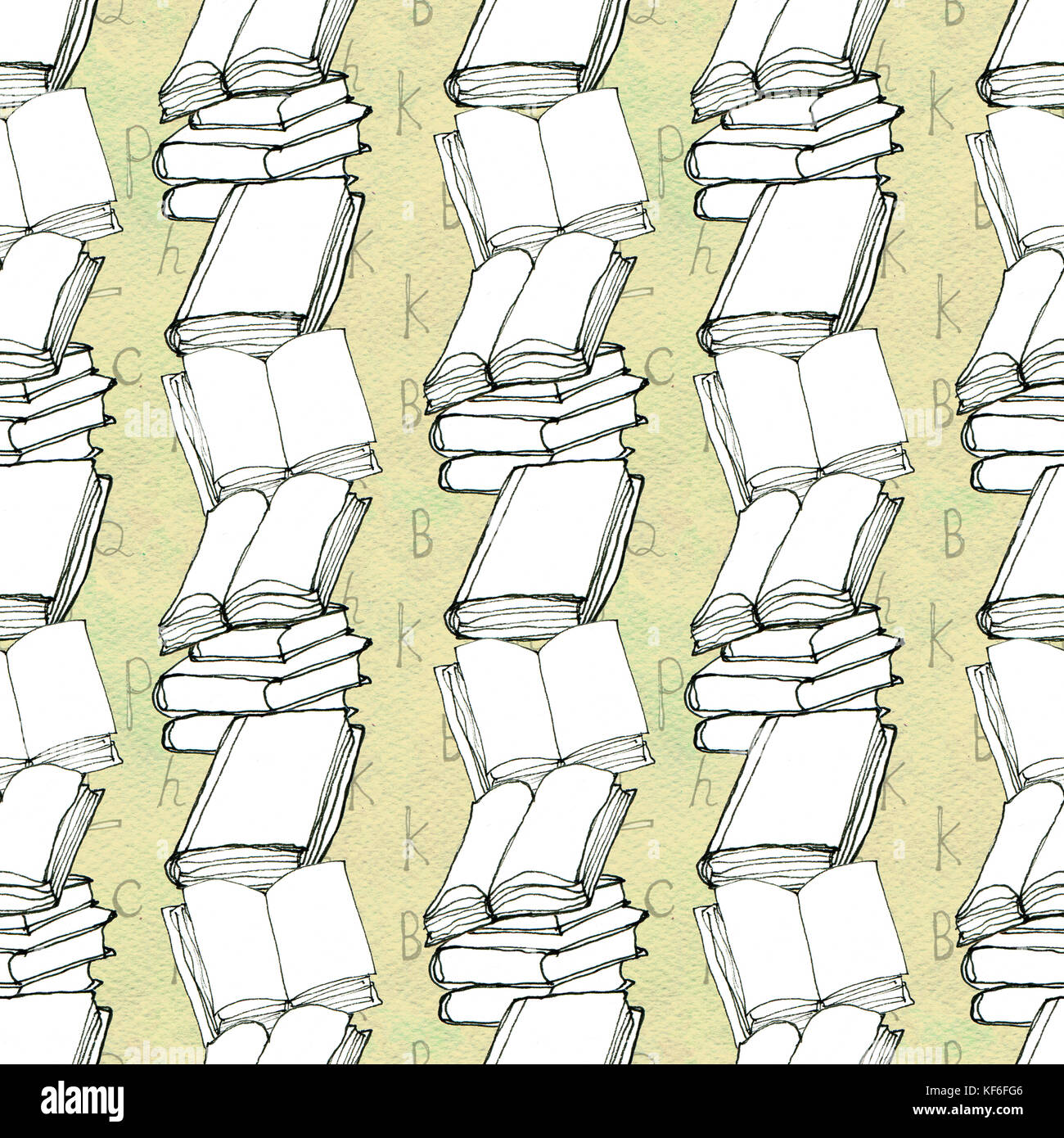 Seamless pattern with books Stock Photo - Alamy