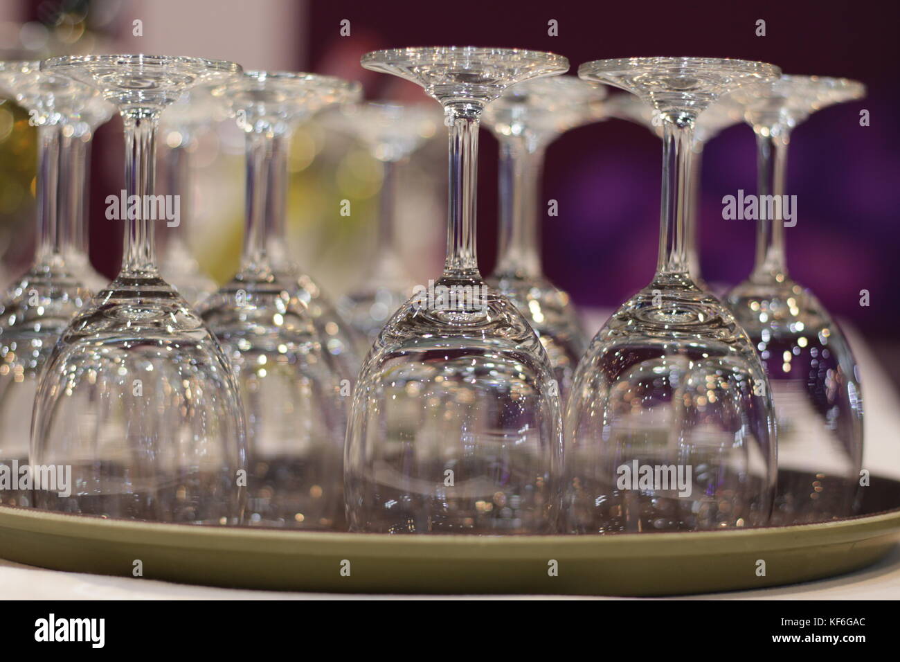 set of empty wine glasses Stock Photo - Alamy