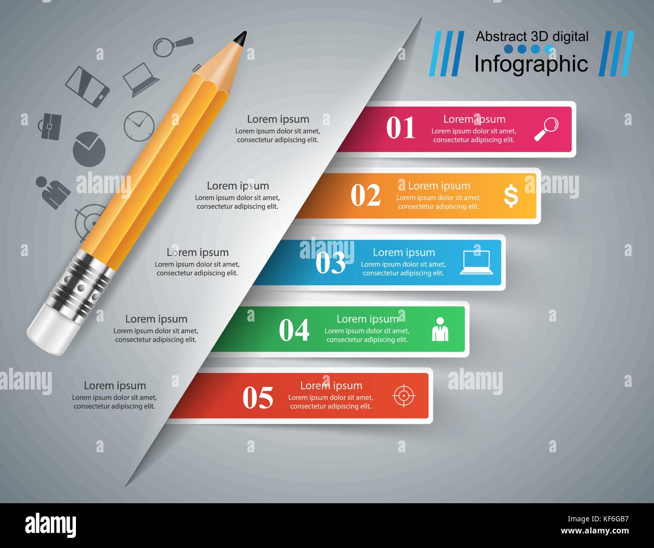 Business Infographics. Pencil icon Stock Vector Image & Art - Alamy