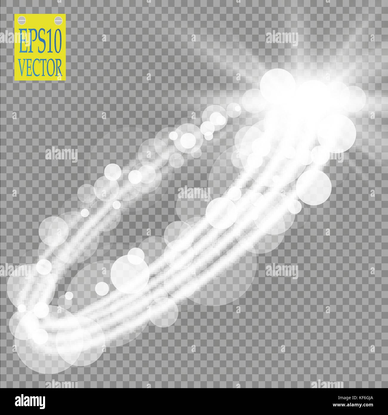 Abstract white bokeh effect explosion with sparks modern design. Glow star burst or firework ...