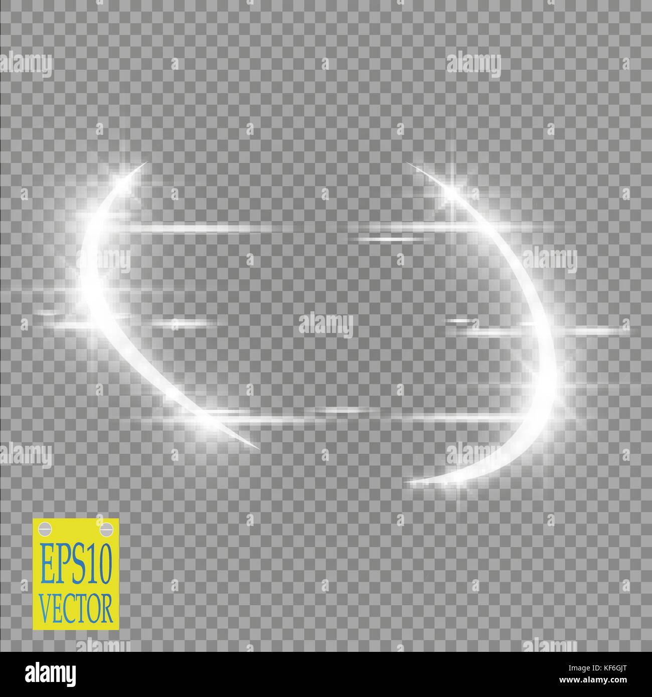 Abstract luxury vector light flare semicircle and spark light effect ...