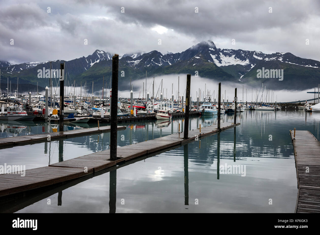 USA, Alaska, Seward, a view of the Seward harbor and marina Stock Photo ...