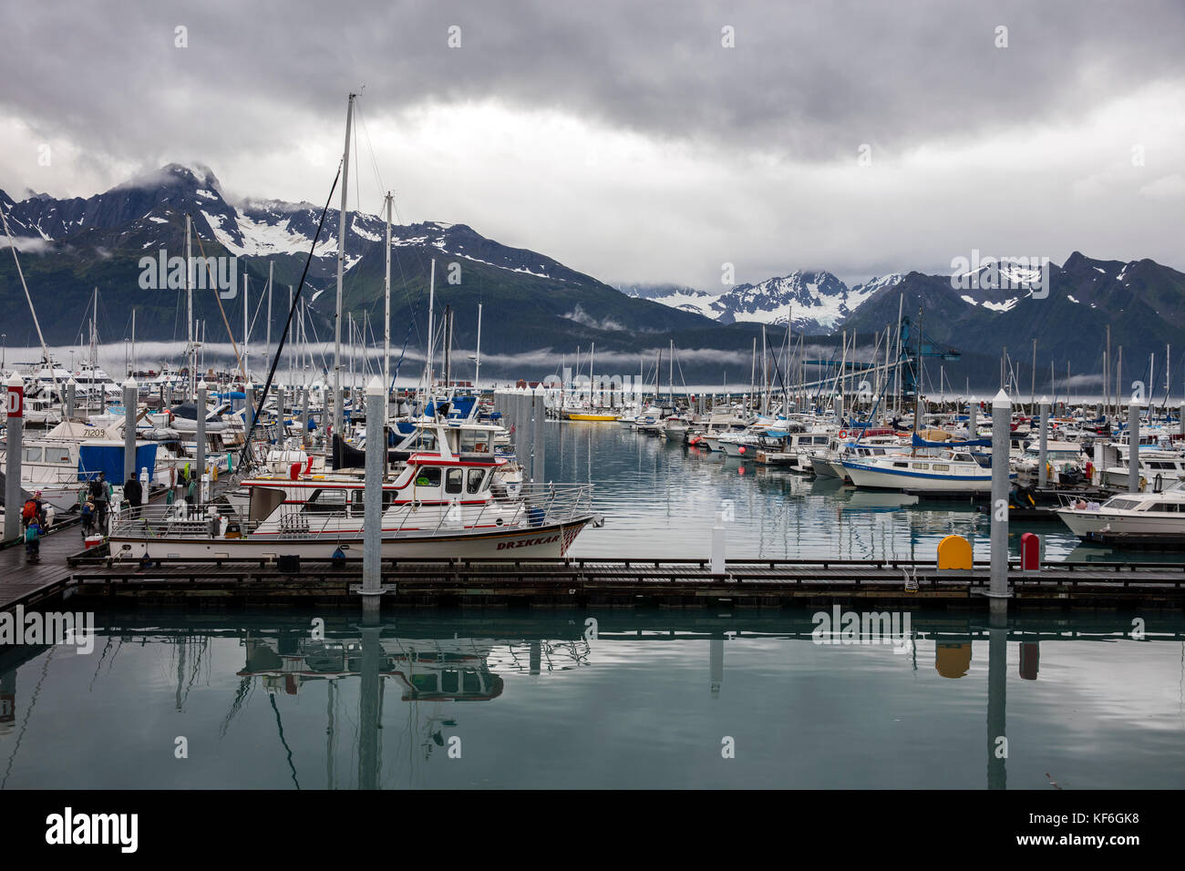 USA, Alaska, Seward, a view of the Seward harbor and marina Stock Photo ...