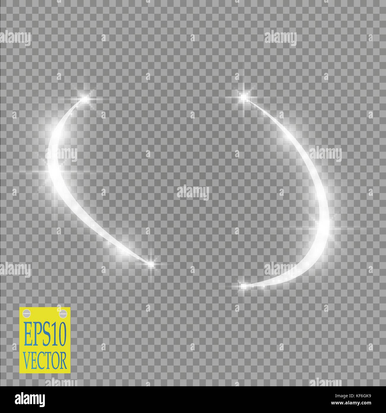 Abstract luxury vector light flare semicircle and spark light effect ...
