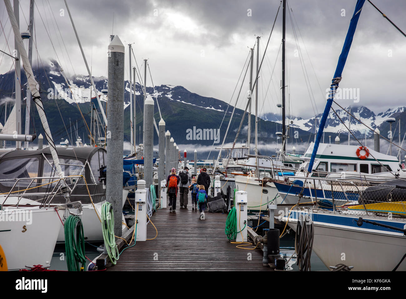 USA, Alaska, Seward, a view of the Seward harbor and marina Stock Photo ...