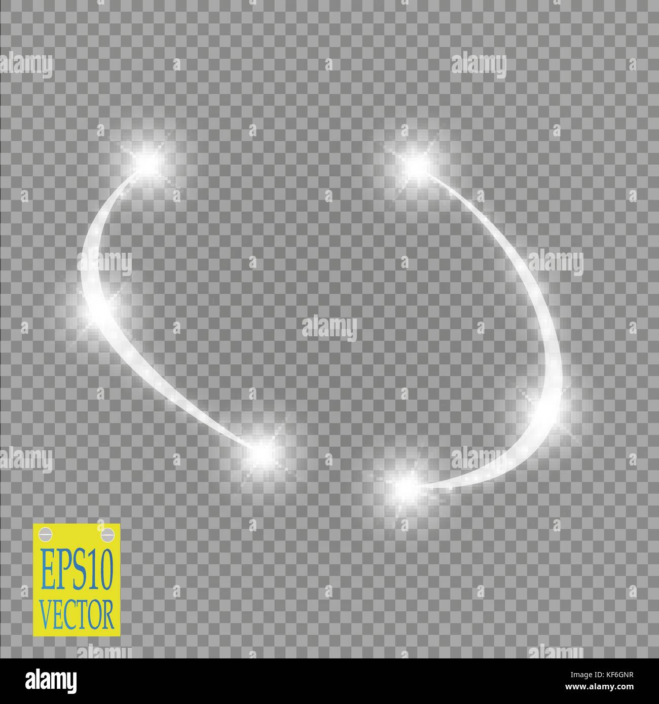Abstract luxury vector light flare semicircle and spark light effect ...
