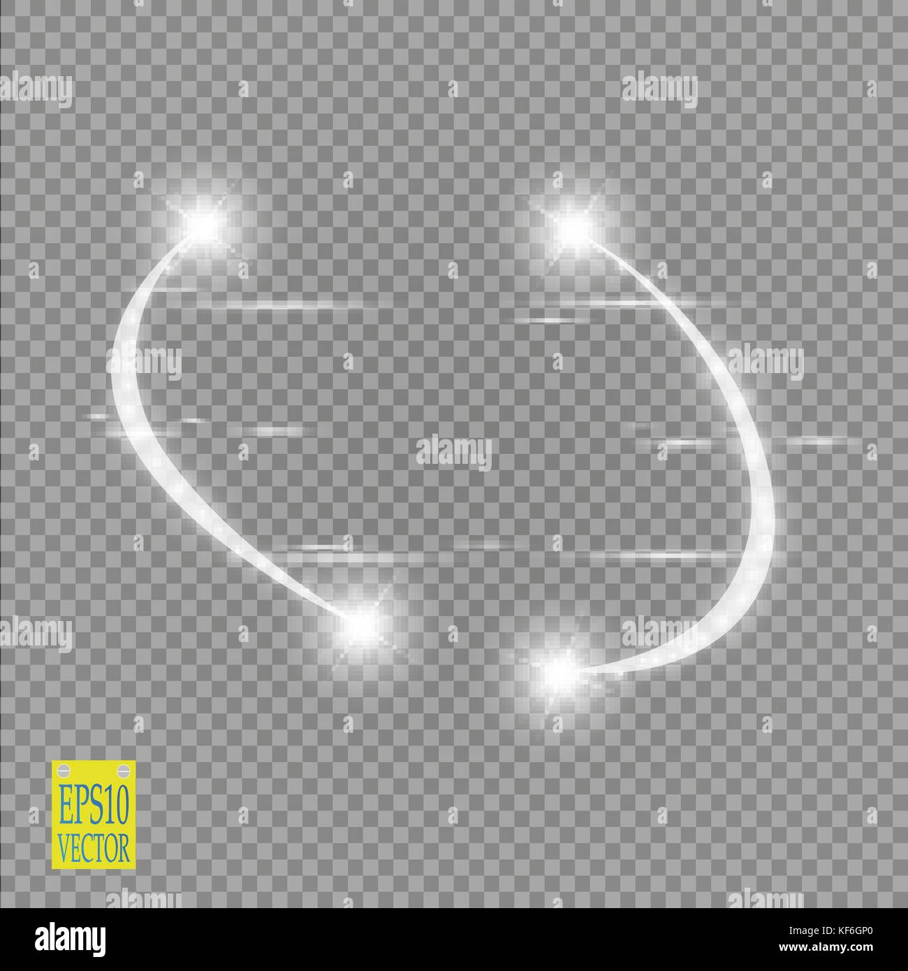 Abstract luxury vector light flare semicircle and spark light effect ...