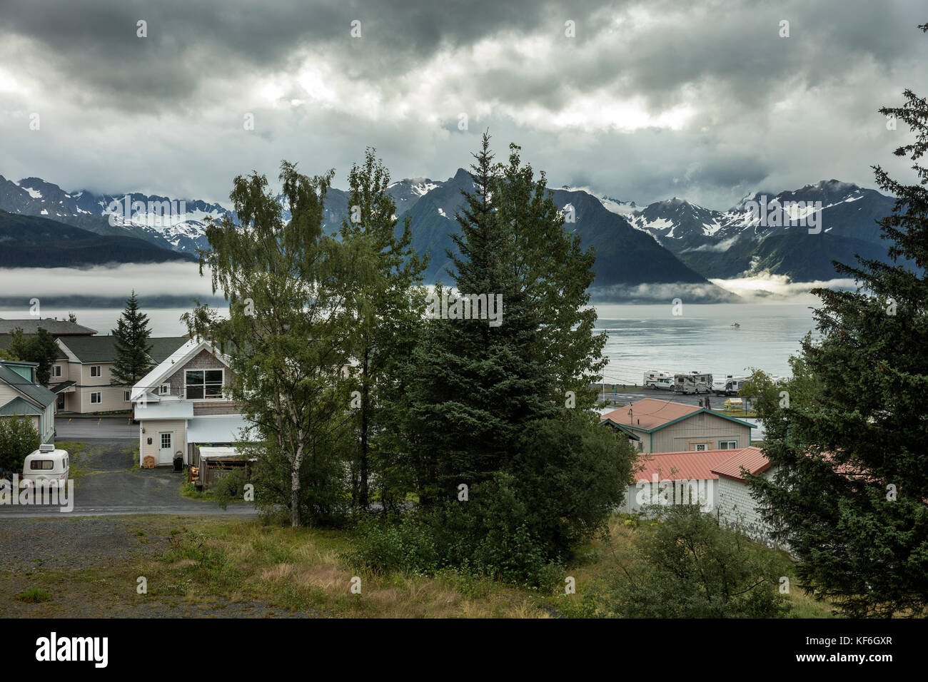 USA, Alaska, Seward, view from Hotel Seward to Resurrection Bay Stock ...