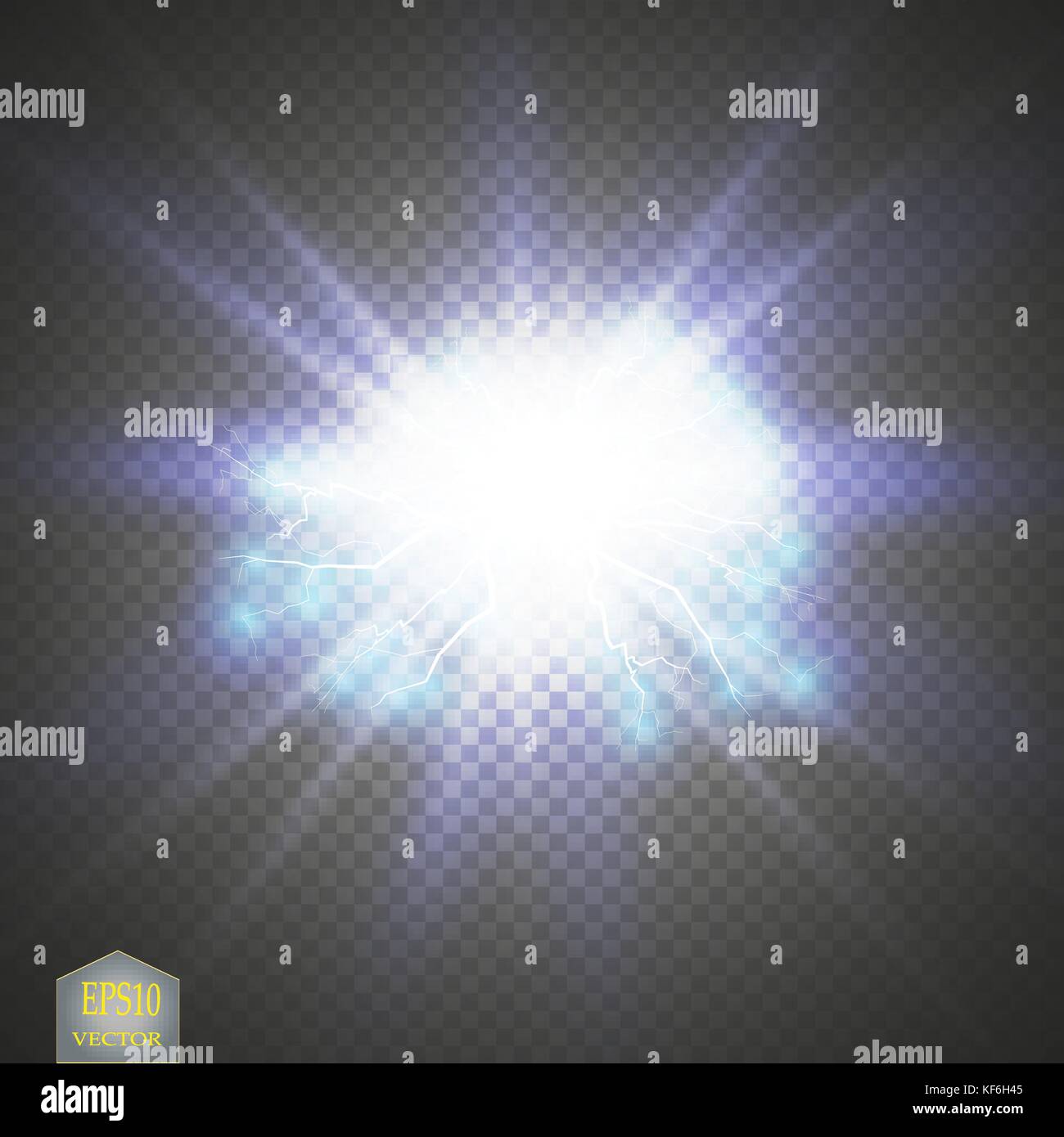 Blue abstract energy shock explosion special light effect with spark ...