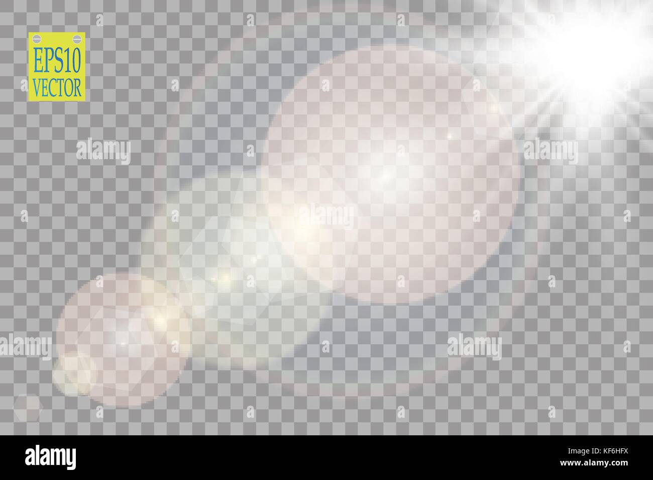 Vector transparent sunlight special lens flare light effect. Sun flash with rays and spotlight ...