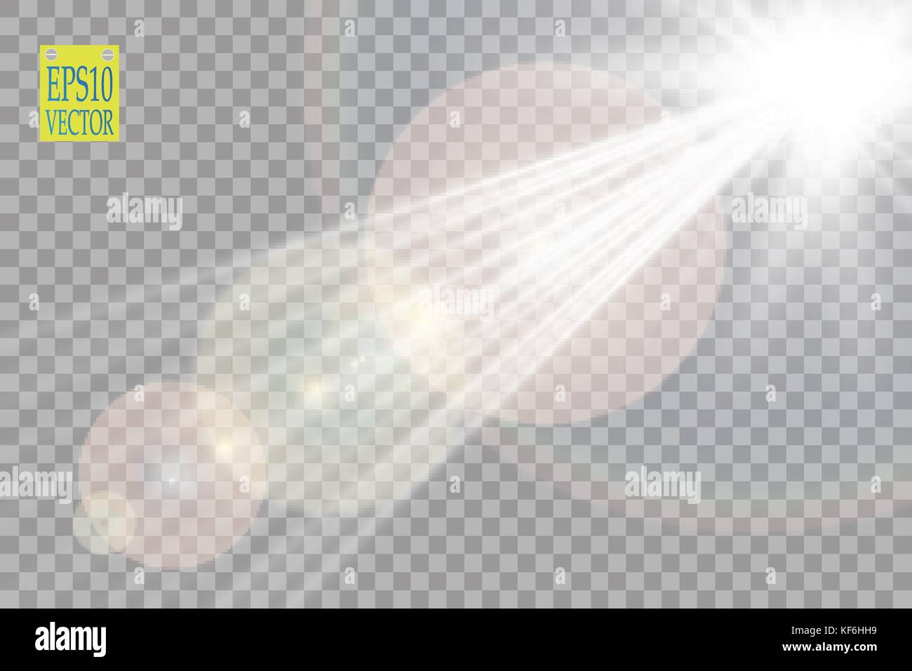 Vector transparent sunlight special lens flare light effect. Sun flash with rays and spotlight ...