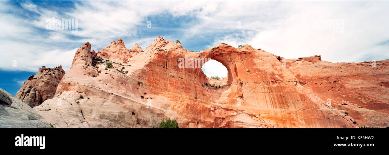 USA, Arizona, window rock formation and landscape, Window Rock Stock ...