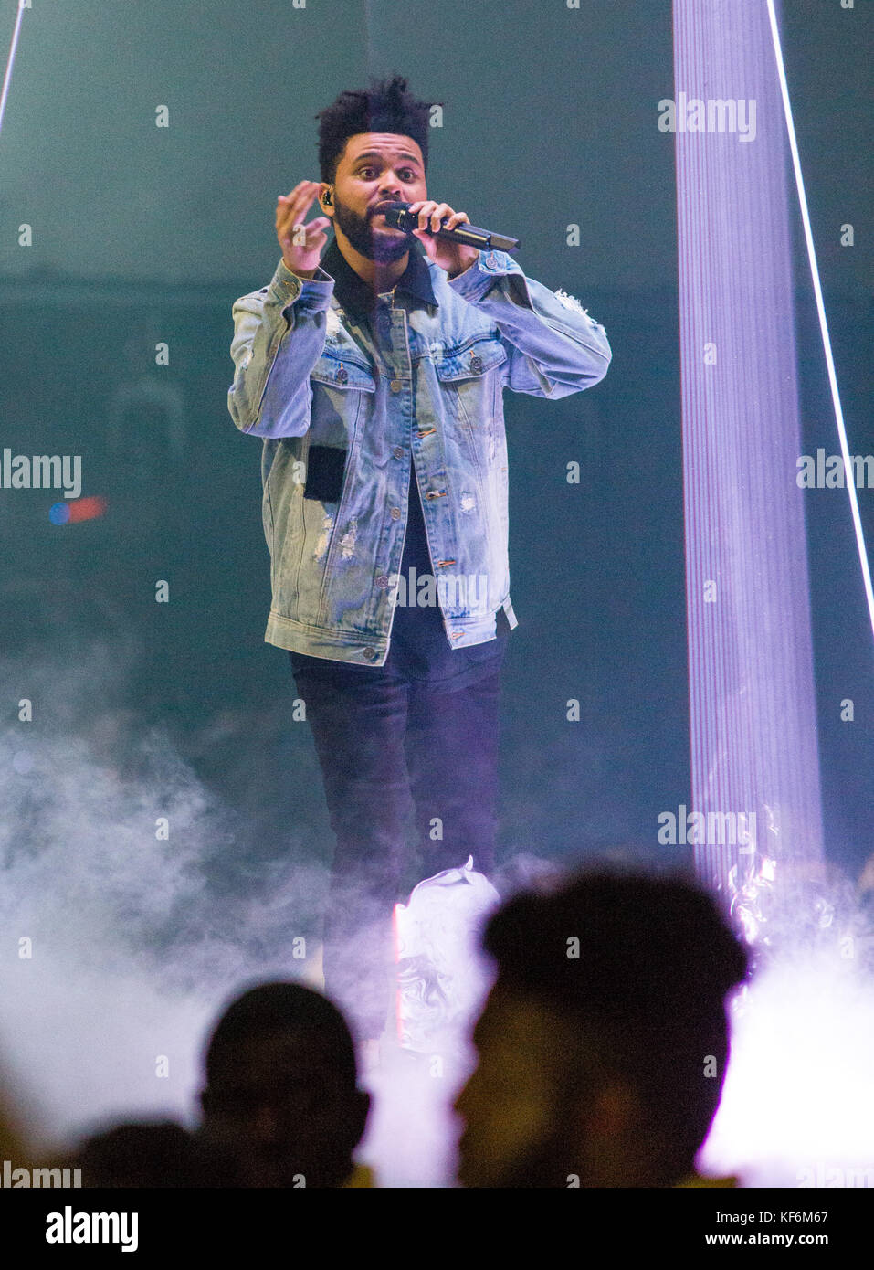 Miami, FL, USA. 24th Oct, 2017. The Weeknd performs during the Starboy ...