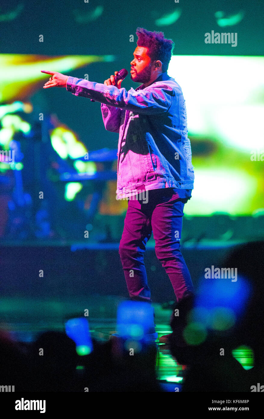 Miami, FL, USA. 24th Oct, 2017. The Weeknd performs during the Starboy ...