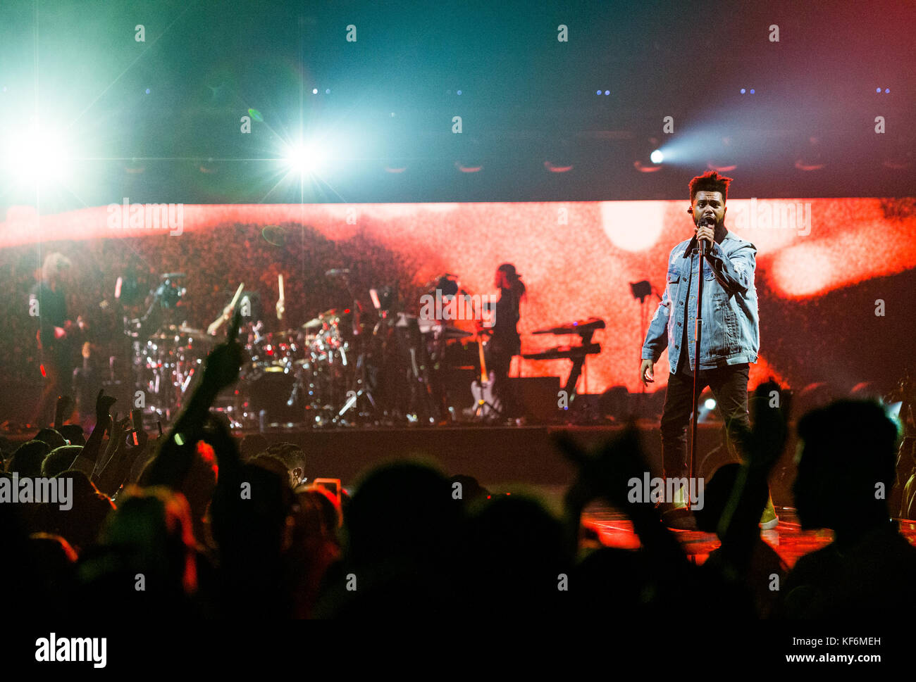 Miami, FL, USA. 24th Oct, 2017. The Weeknd performs during the Starboy ...